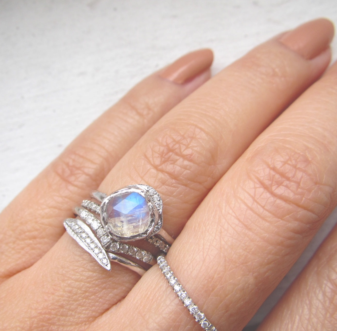 Misa Jewelry - Moonstone Jewelry - Mini Cove Moonstone Ring
